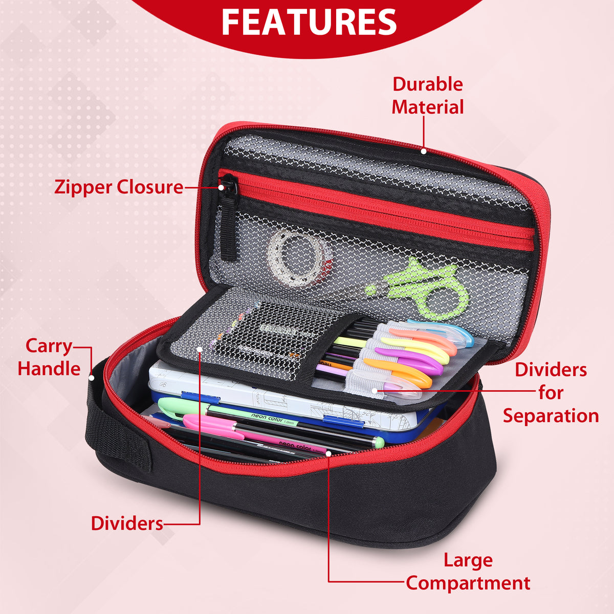 Large Pencil Case, Pen Pouch with Big Capacity – Wooum - Bags ...