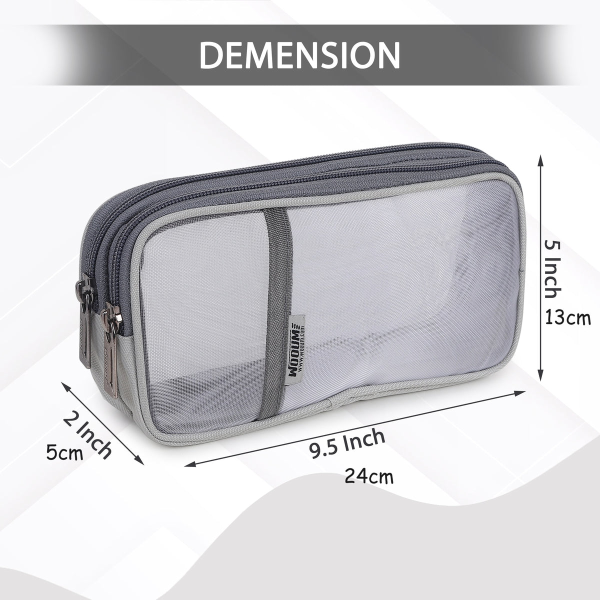 2 Zipper Mesh Pencil Case Transparent Pen Pouch – Wooum - Bags ...