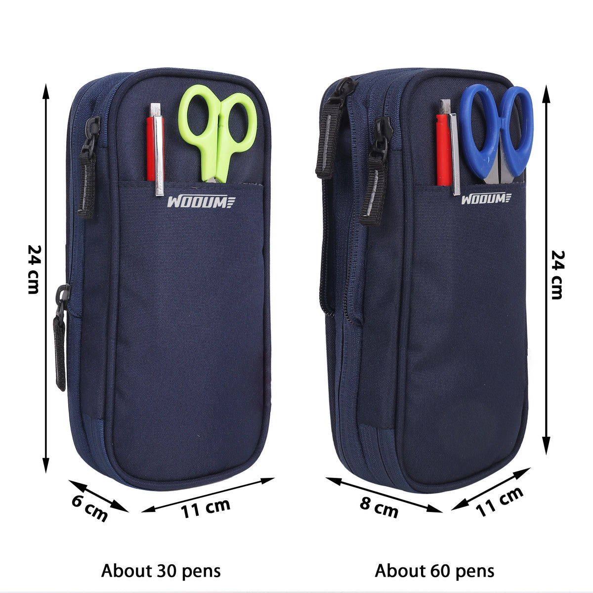 2 Zip Expandable Pencil Pouch Big Pen Case – Wooum - Bags, Organizer ...
